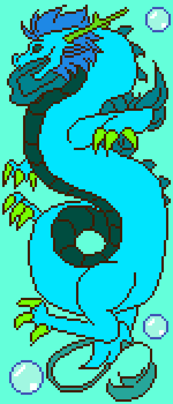 Pixilart - Water Dragon by AxolotlAxey