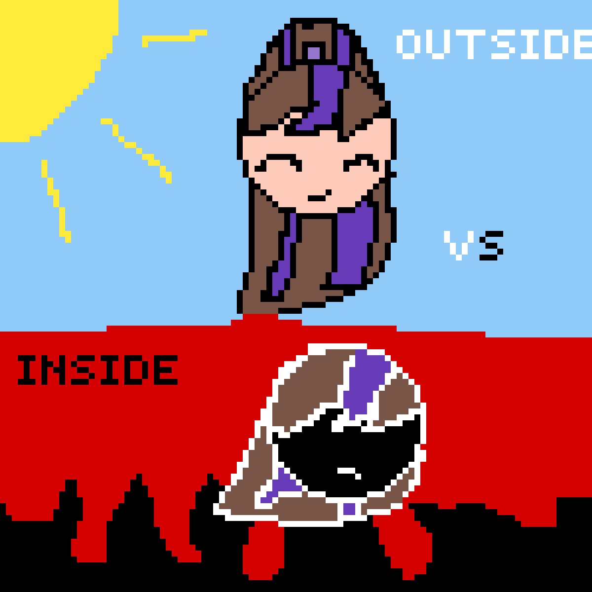 Pixilart - inside VS outside by crazydrawings