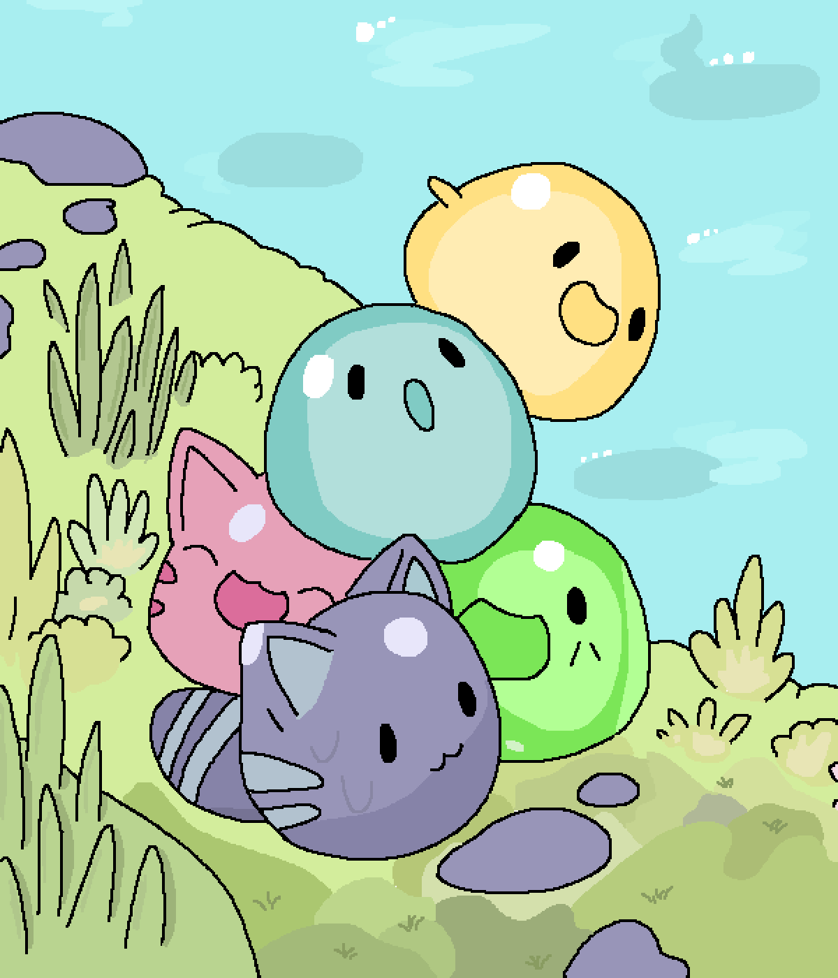 Pixilart - Slime Blobs by MochixPanda