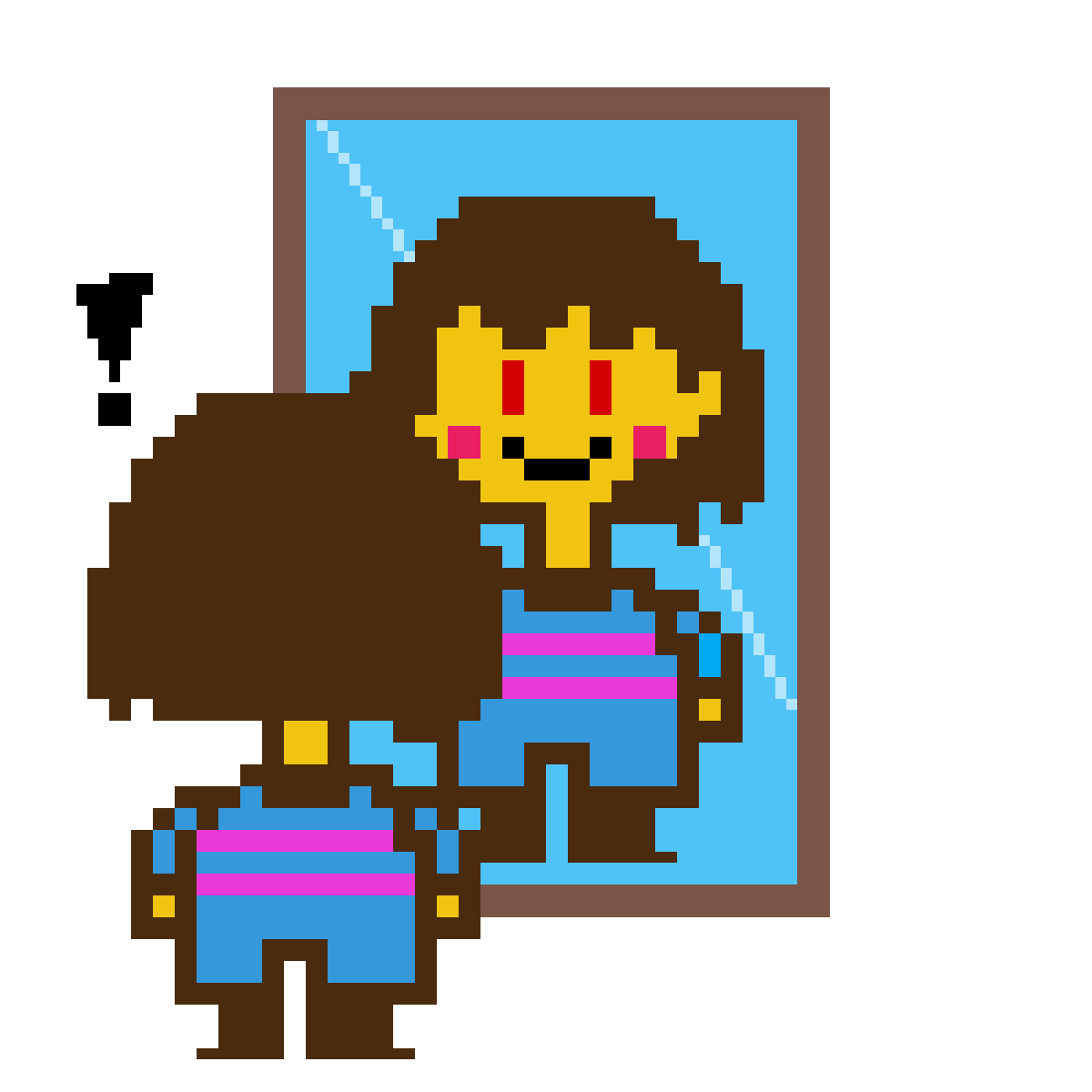 Editing frisk's reflection - Free online pixel art drawing tool - Pixilart