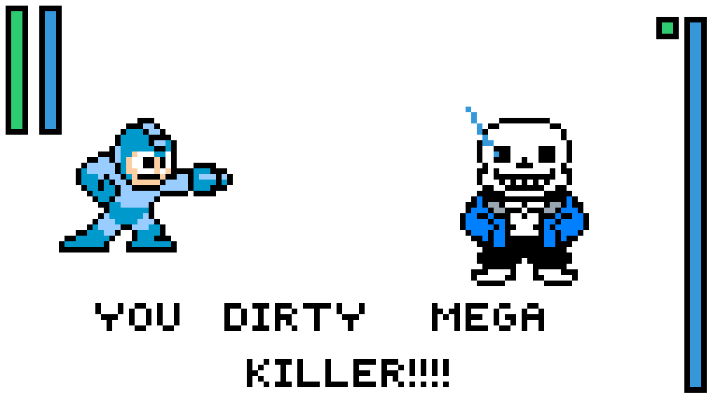 Pixilart - Mega Man Vs. Sans by jackmunday61