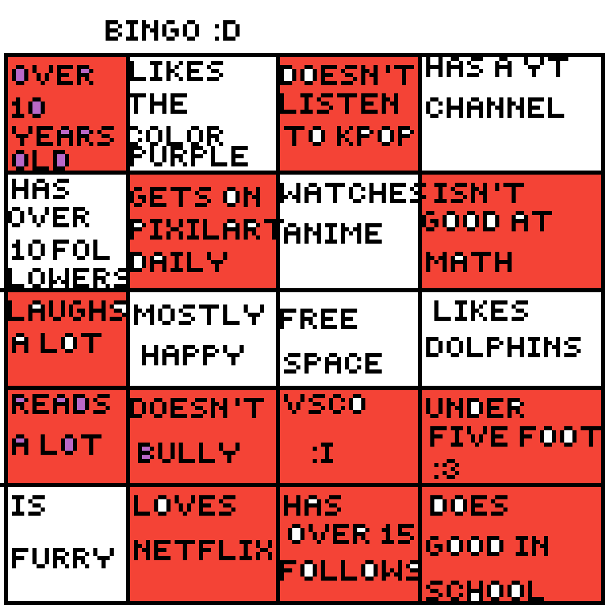 Editing bingo - Free online pixel art drawing tool - Pixilart