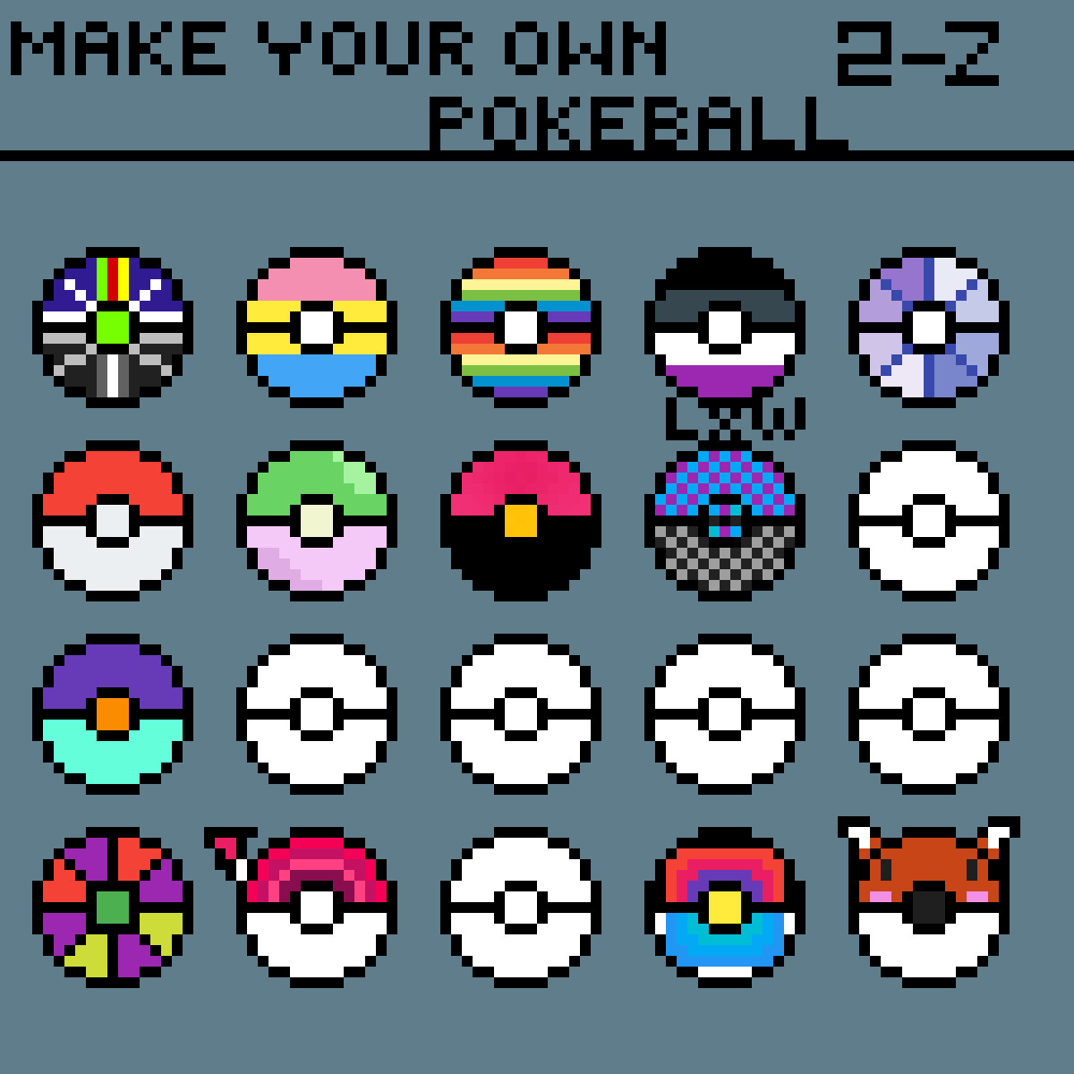 Editing make a pokeball - Free online pixel art drawing tool - Pixilart