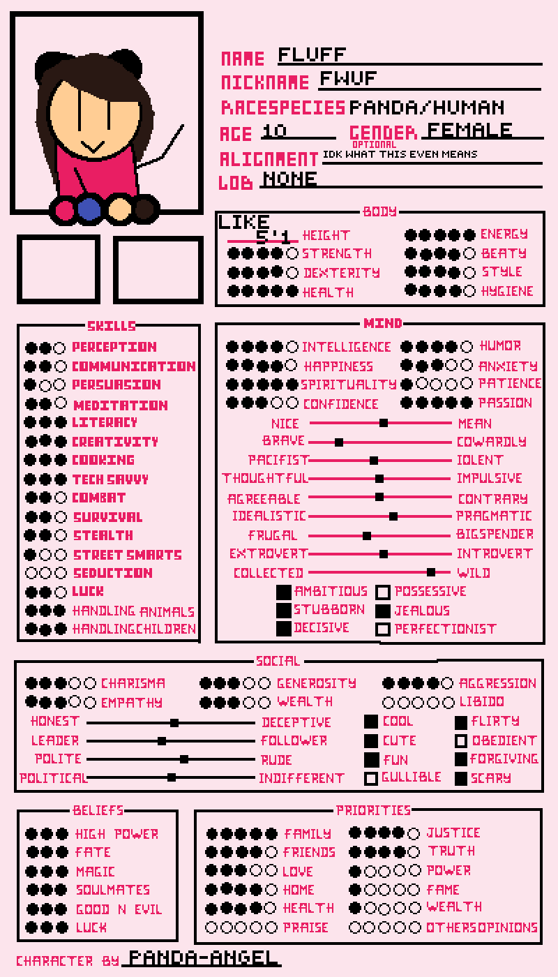 Pixilart - OC Card by Panda-Angel