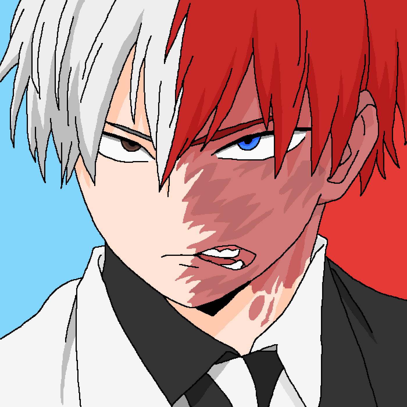 Pixilart - Shoto Todoroki as Twoface by GoblinNB