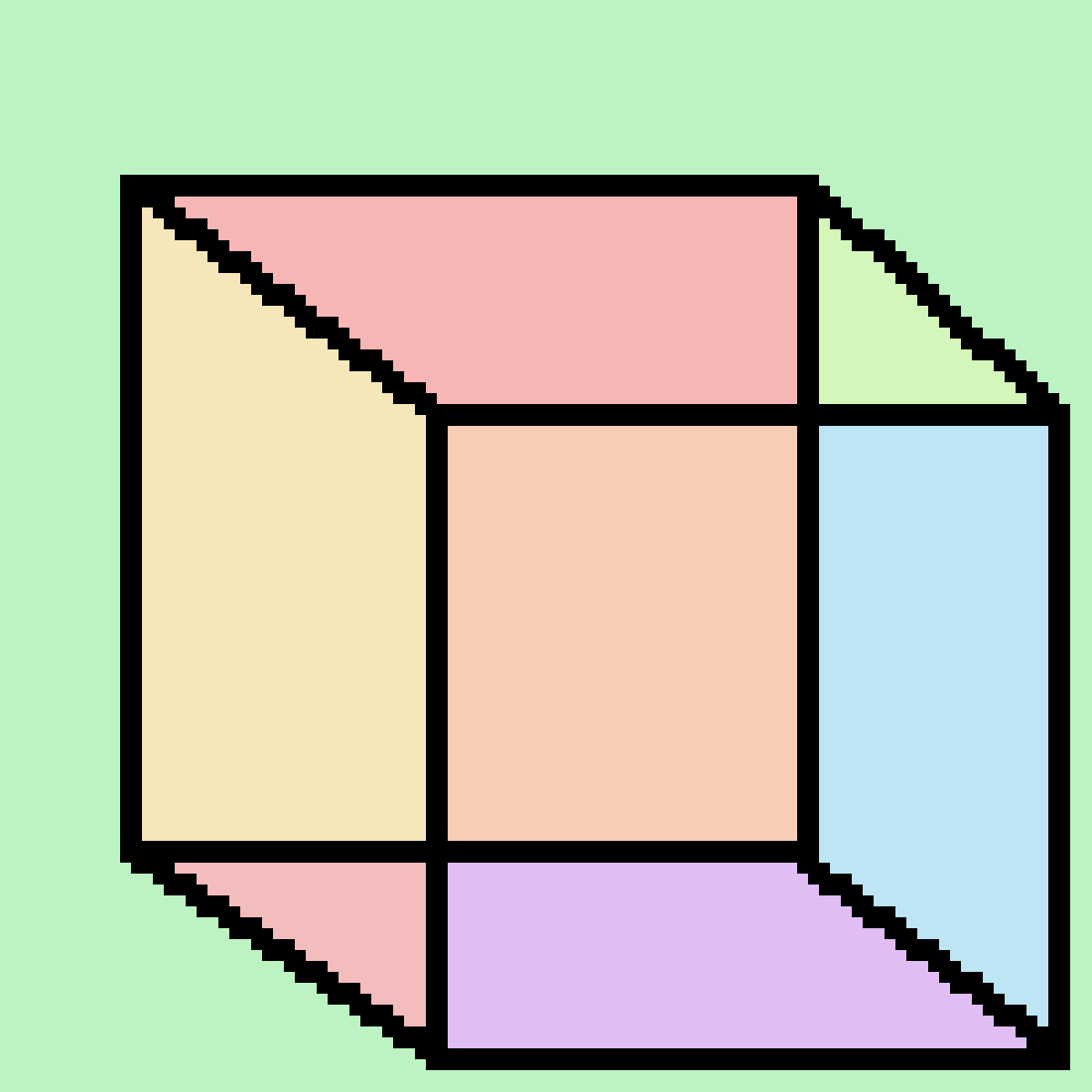 Pixilart - 3D Cube pastel color by XxVinsGirlxX