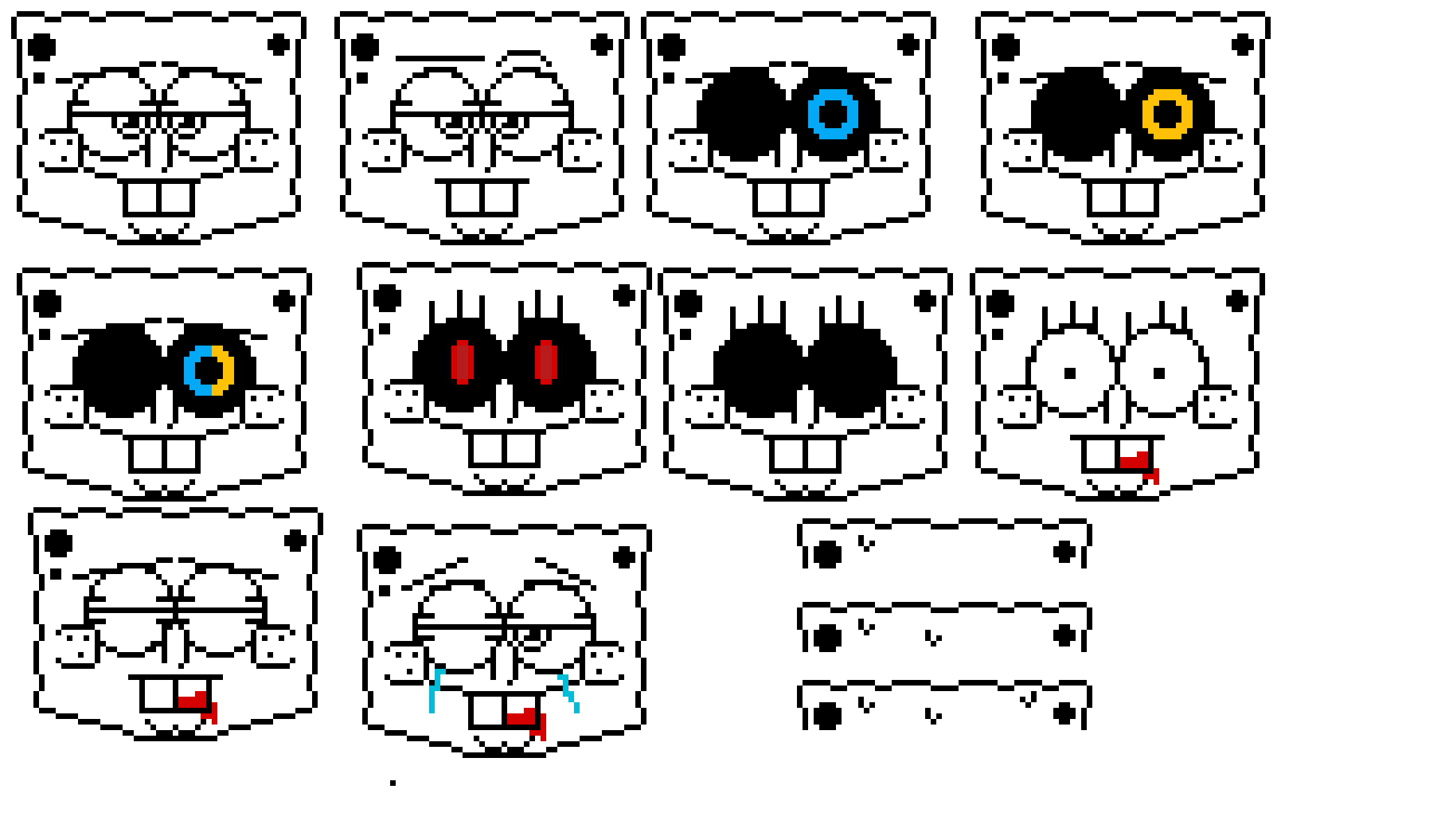 Editing SC/SSSS SpongeBob Faces - Free online pixel art drawing tool ...