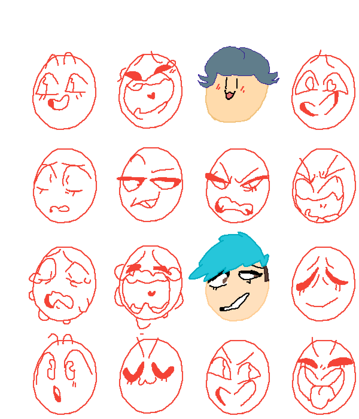 Editing 16 Facial Expressions - Free online pixel art drawing tool ...