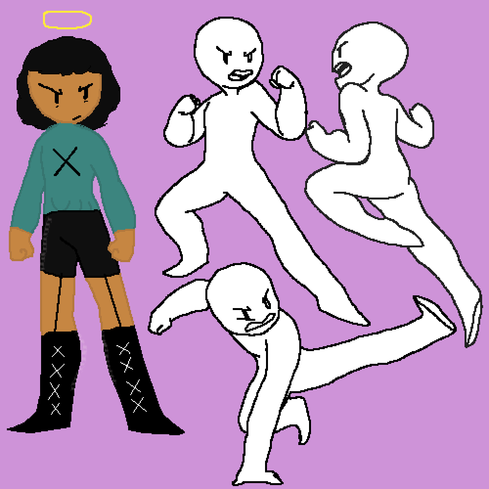 Editing fighting pose! - Free online pixel art drawing tool - Pixilart