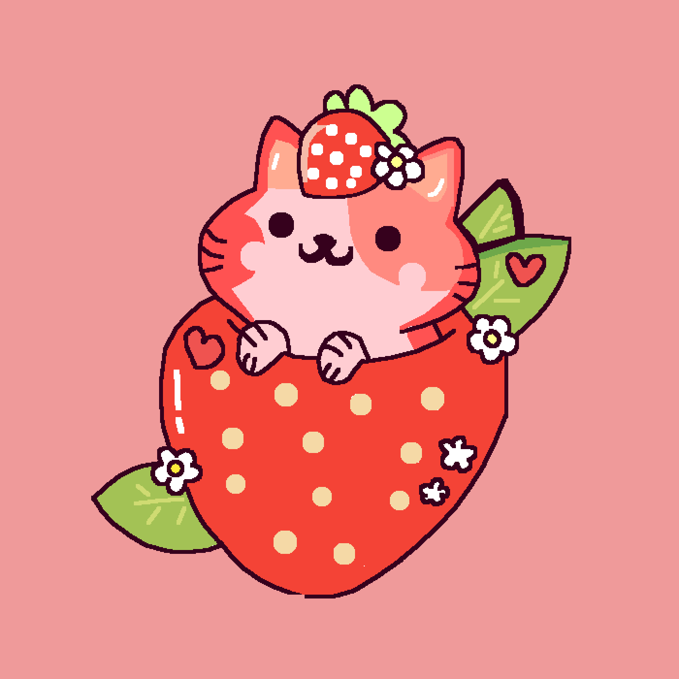 Pixilart - Strawberry Kitty by Cutiepie988