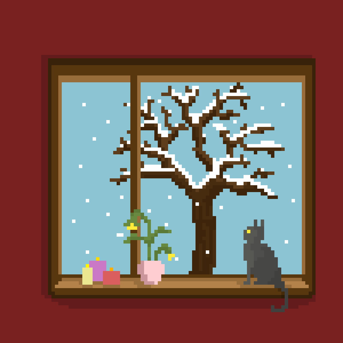 Pixilart - Winter Window Sill by Mikea