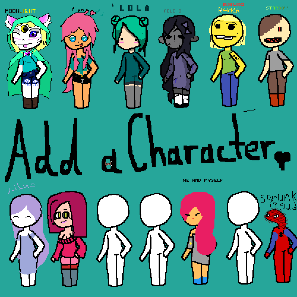 Editing Add a Character - Free online pixel art drawing tool - Pixilart