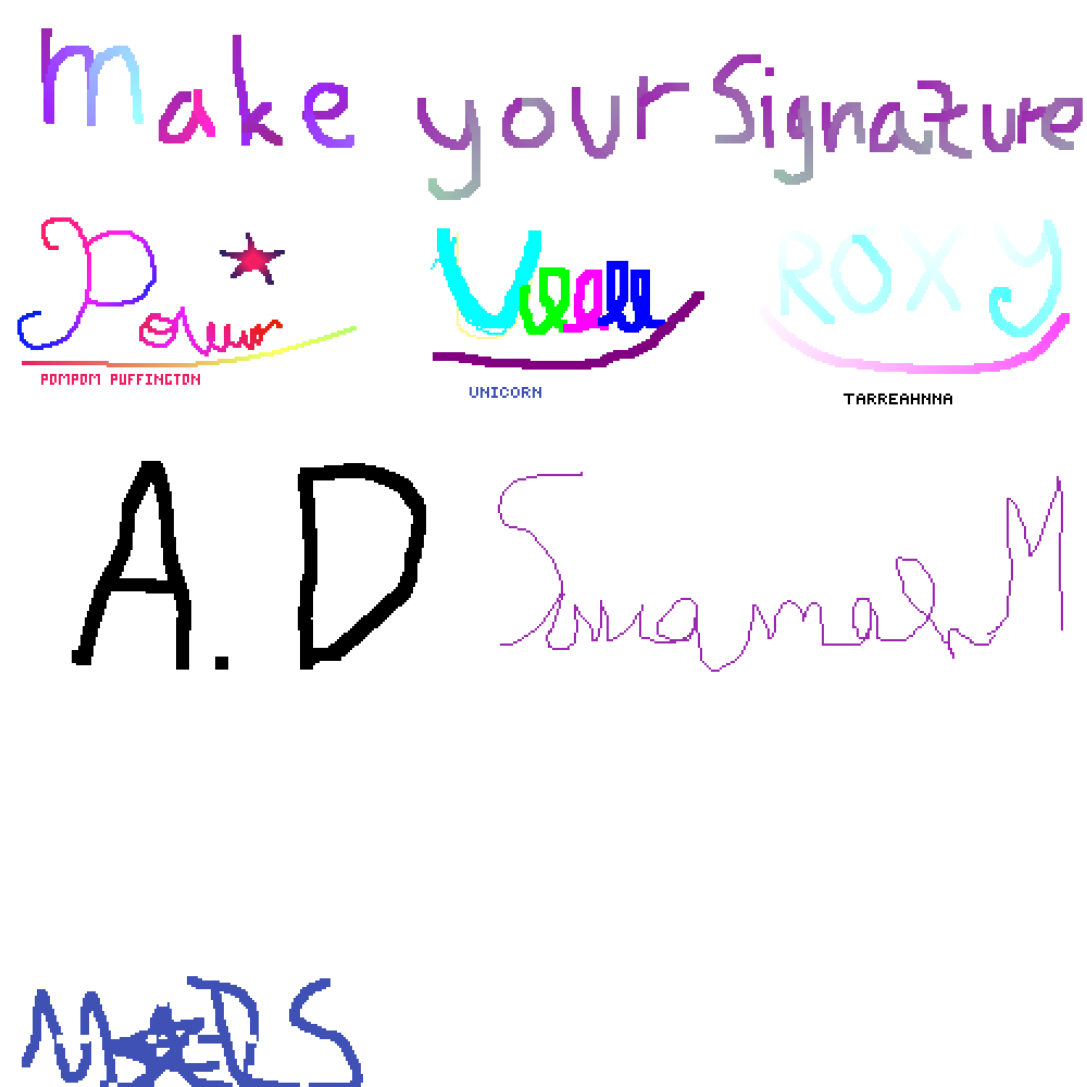 Editing Signatures - Free online pixel art drawing tool - Pixilart