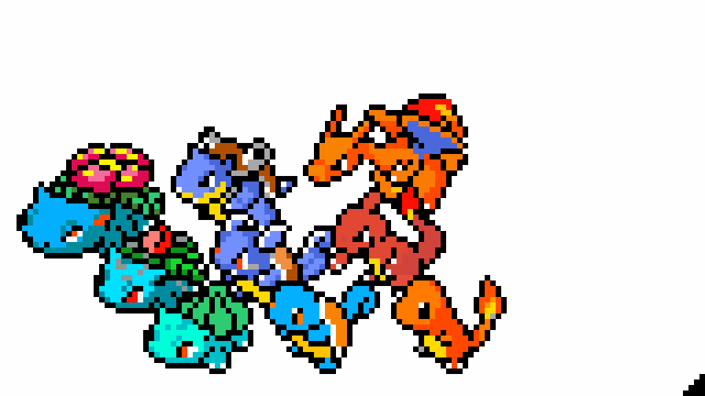 Editing Pokemon starters - Free online pixel art drawing tool - Pixilart