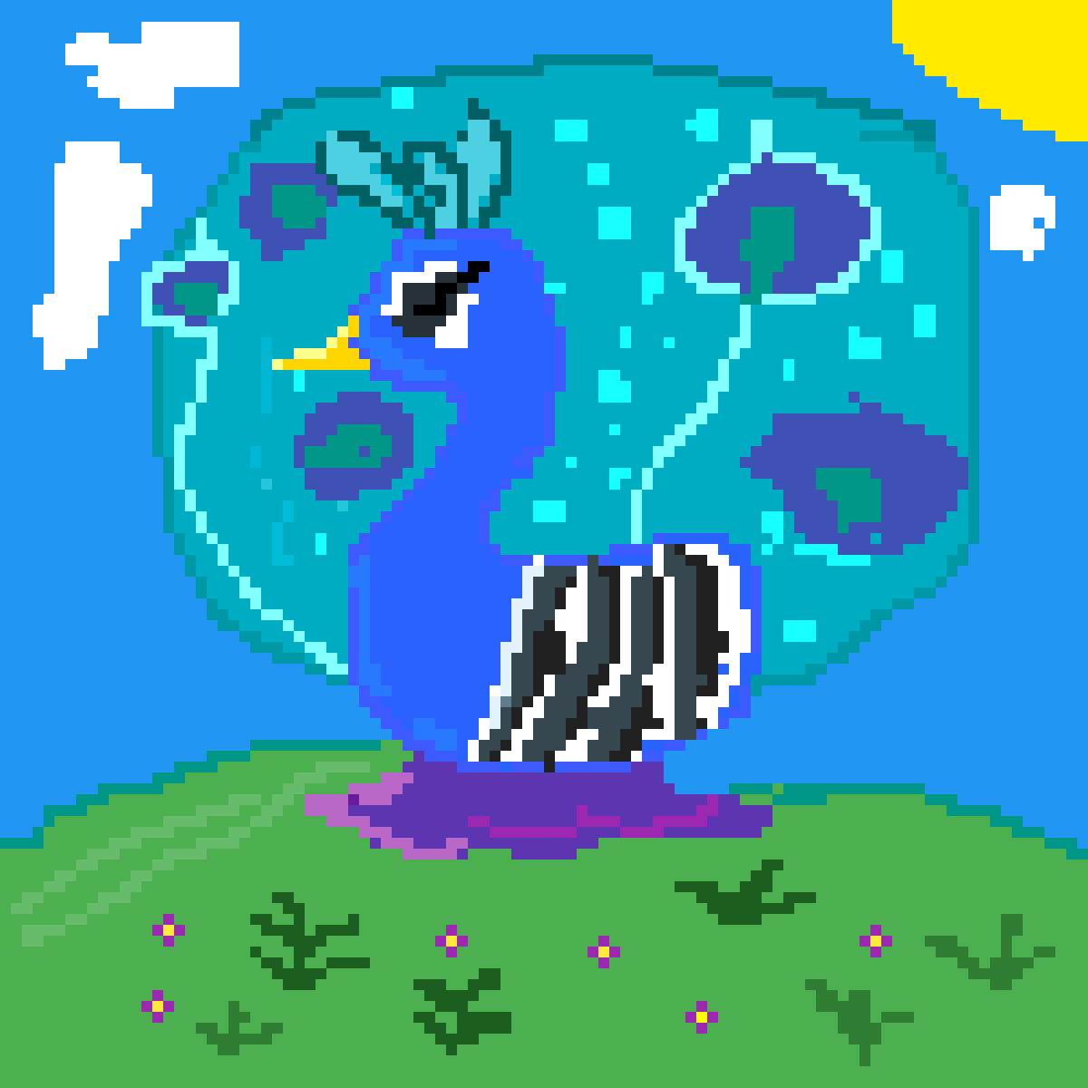 Pixilart - peacock pixel art by Anonymous