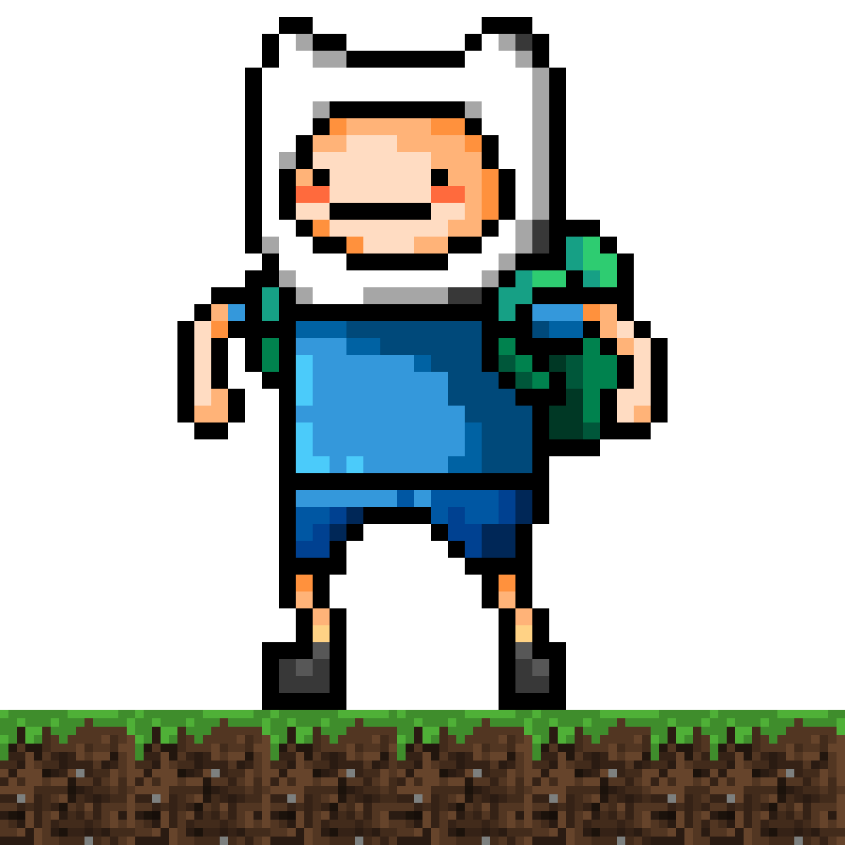Pixilart - finn in minecraft by Bruiser1234