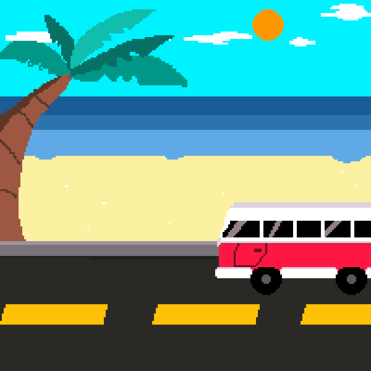 Pixilart - Bus on the beach by paengie06