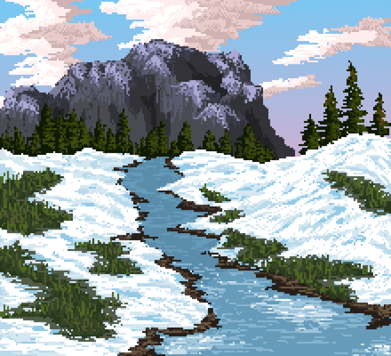 Pixilart - Winter Scene by xciiart
