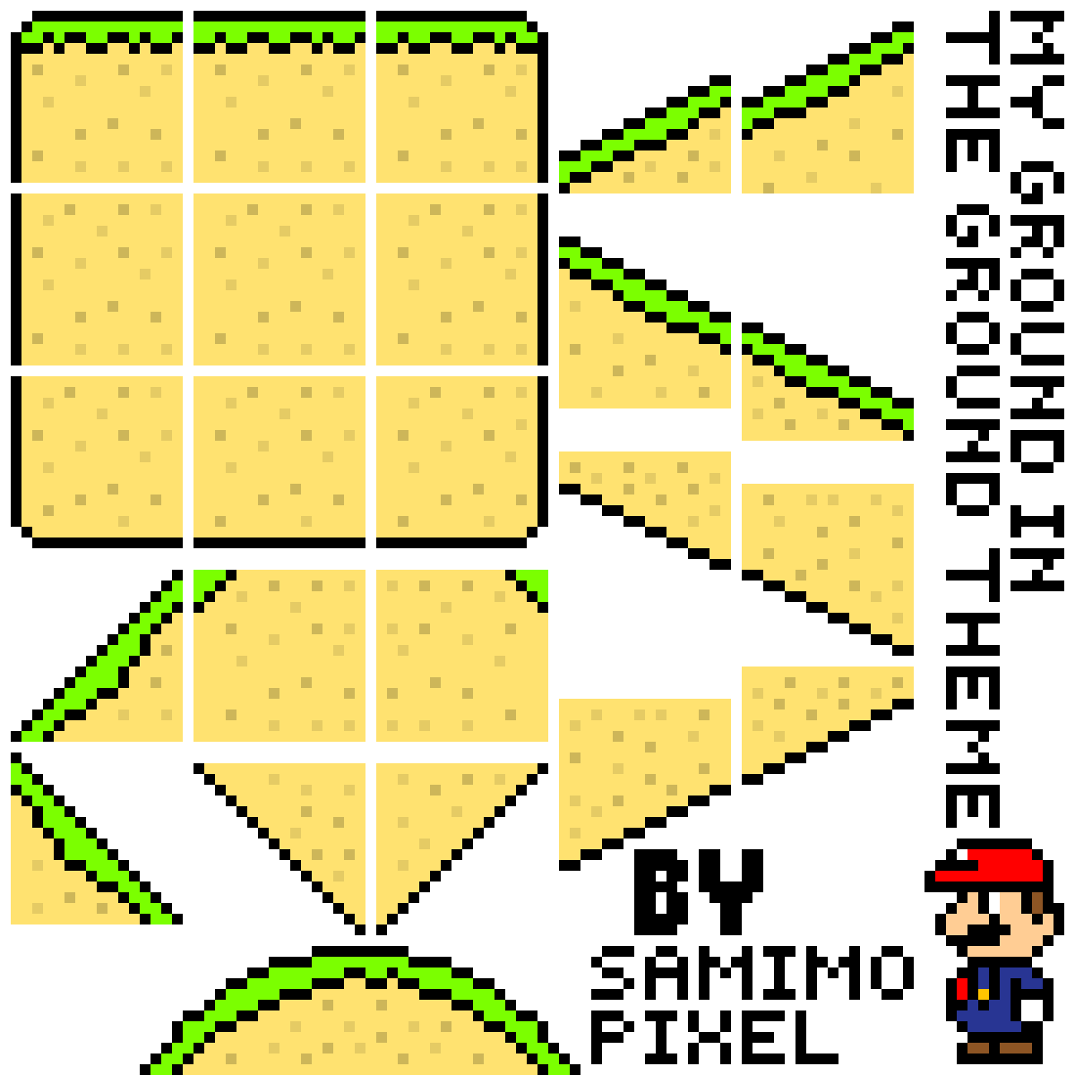 Pixilart - Overworld ground sprite sheet by SMB