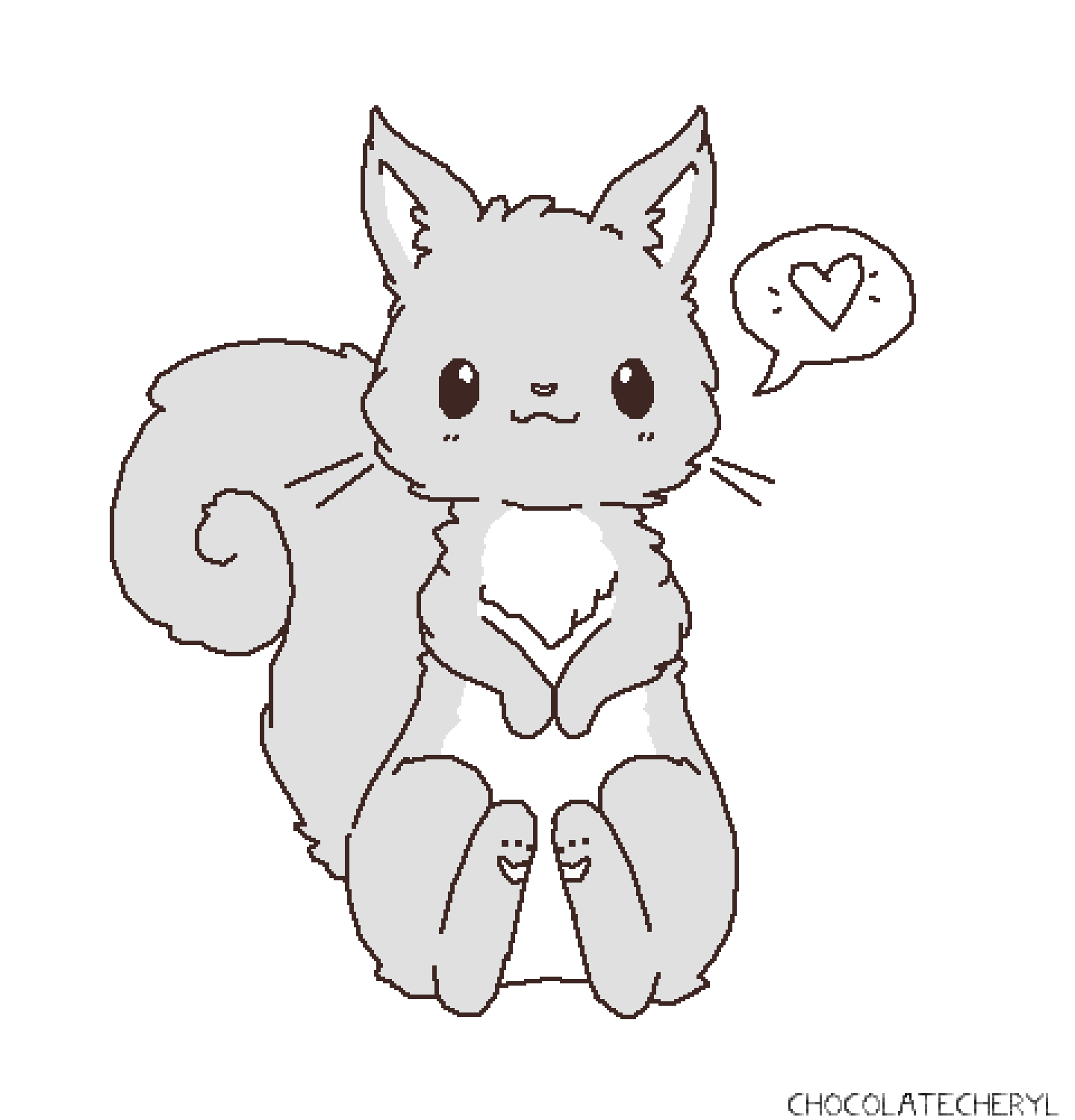 Pixilart - kawaii squirrel base by BubbleTeaCheryl