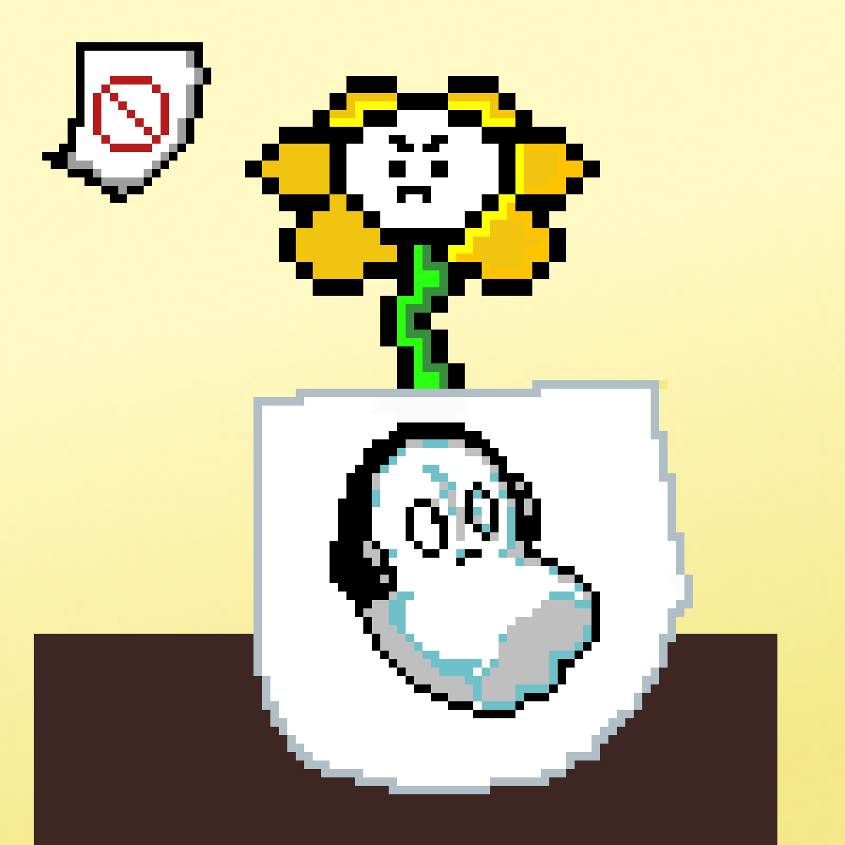 Pixilart - Floweys Napstablook cup by UndertaleAUs