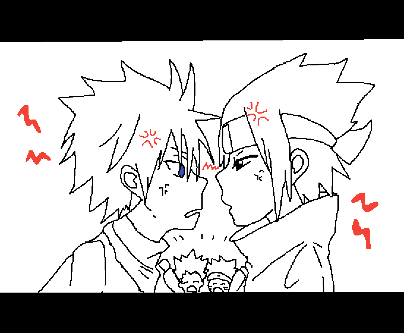 Pixilart - Killua and Sasuke Base by NotOddinary