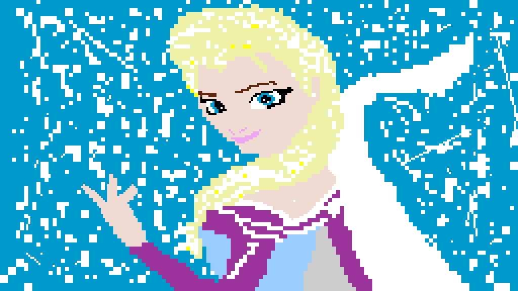 Editing Elsa from frozen drawn by hand by bri - Free online pixel art ...