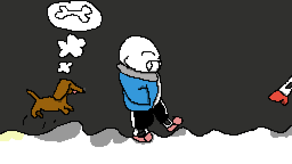 Pixilart - Sans Papyrus and Doggo by crakedSanity