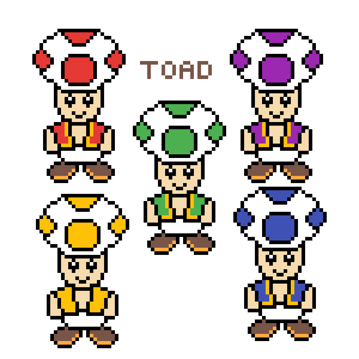 Pixilart - 5 Color Toad by KomaJulian