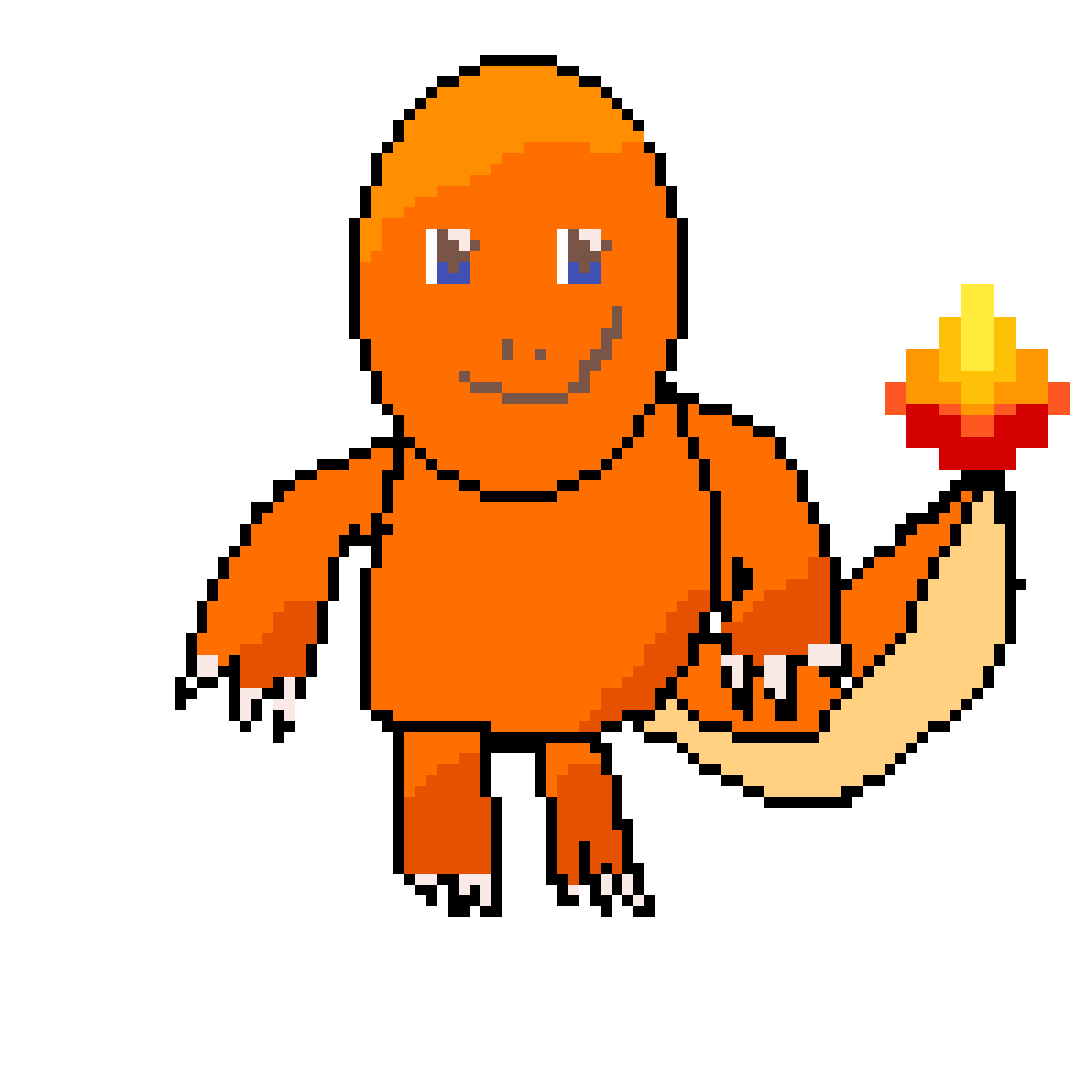 Pixilart - charmander 100px by Zacian-shiny