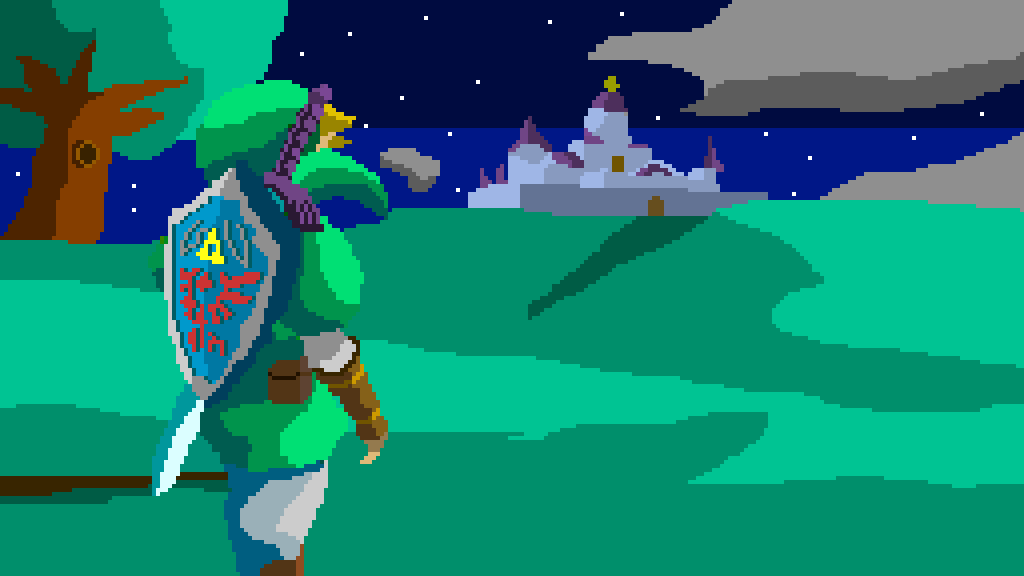 Pixilart - Link (Legend of Zelda) (Night) by Eternal