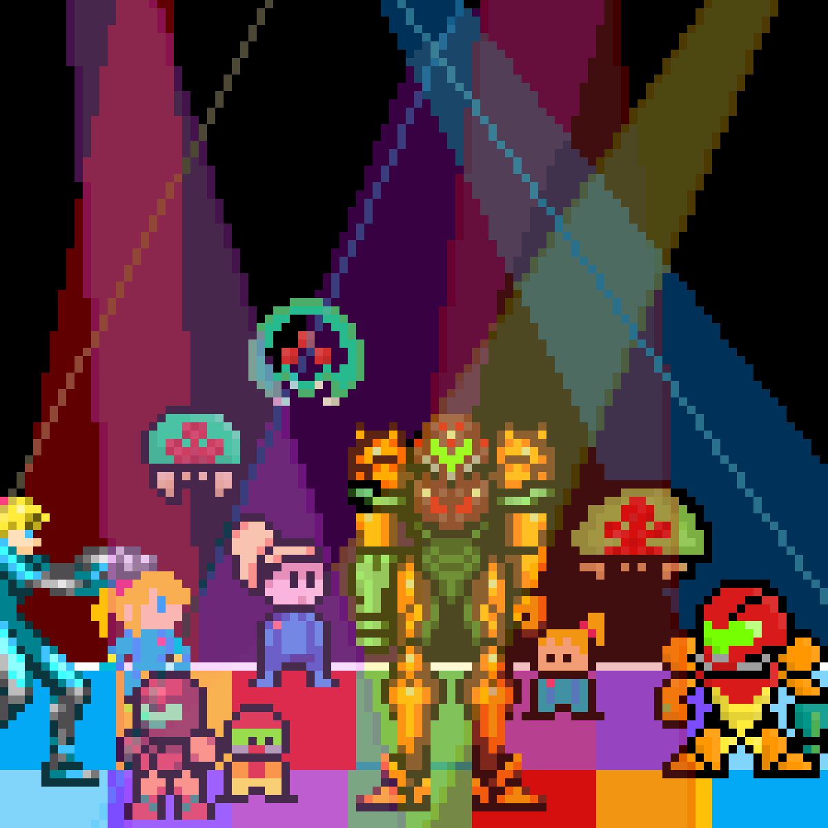Pixilart - the samus metroid party by turtleboy123