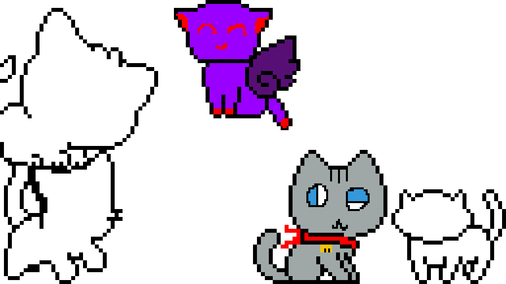 Editing cat collab - Free online pixel art drawing tool - Pixilart