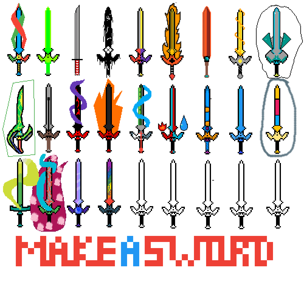 Editing SWORDS - Free online pixel art drawing tool - Pixilart
