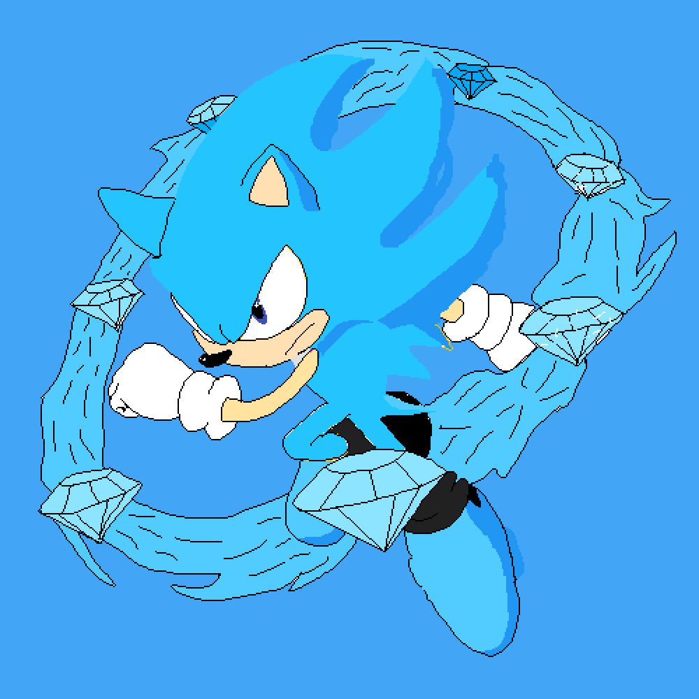 Pixilart - Blue Super Sonic Form by Sonic-Gamer