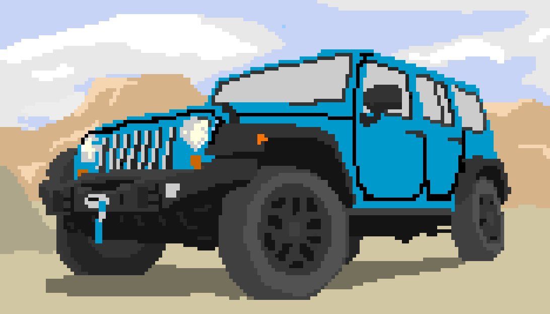 Editing Jeep Wrangler Modded blue - Free online pixel art drawing tool ...