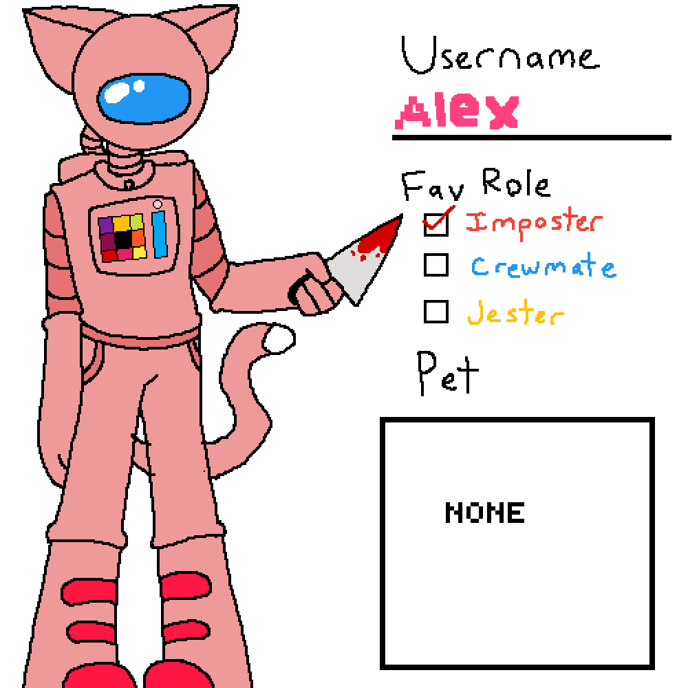 Editing Alex among us - Free online pixel art drawing tool - Pixilart