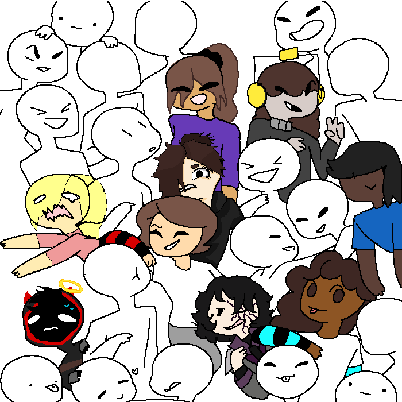 Pixilart - a bunch of human beans by AnimeSimpTwT