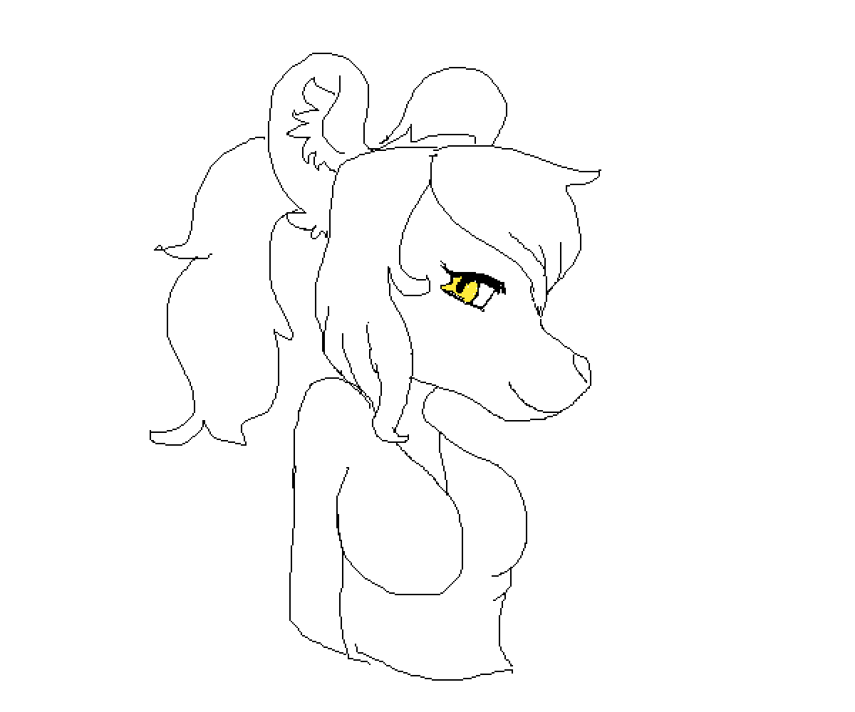 Female Wolf Lineart Ms Paint