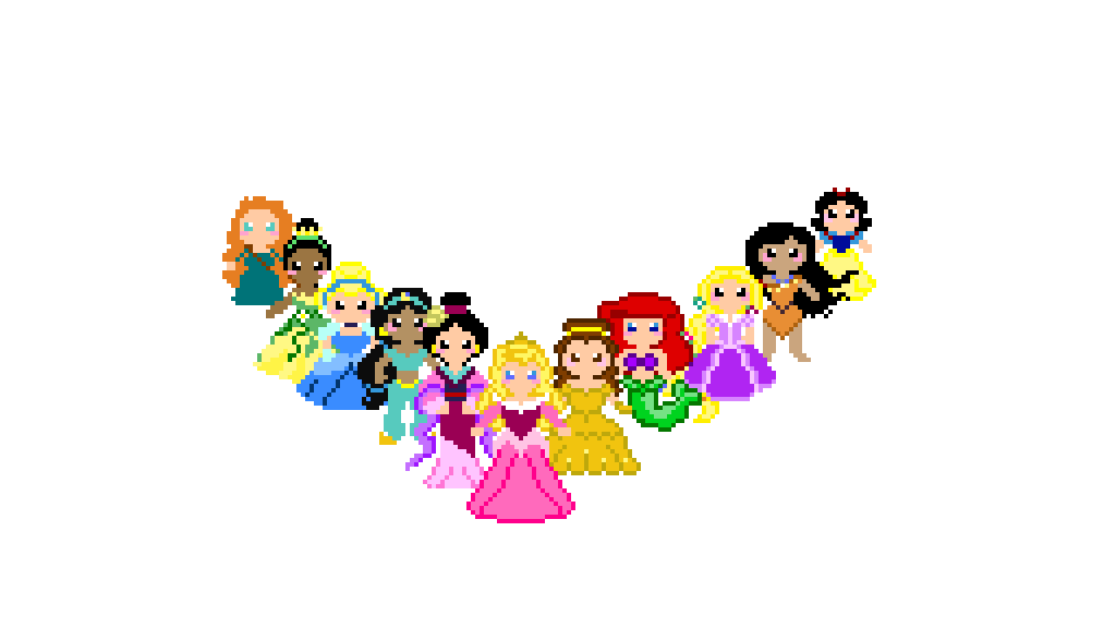 Pixilart - 11 official disney princesses by b1k3t1m3
