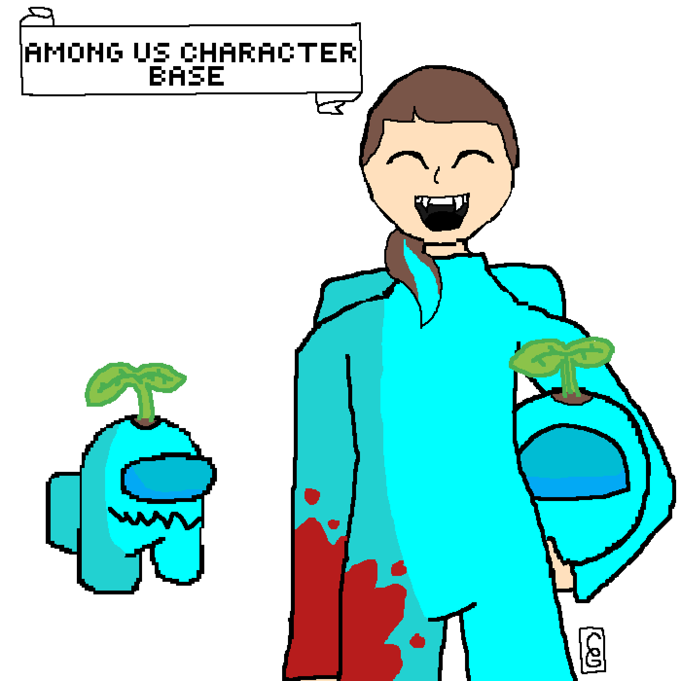 Editing cyan the imposter - Free online pixel art drawing tool - Pixilart