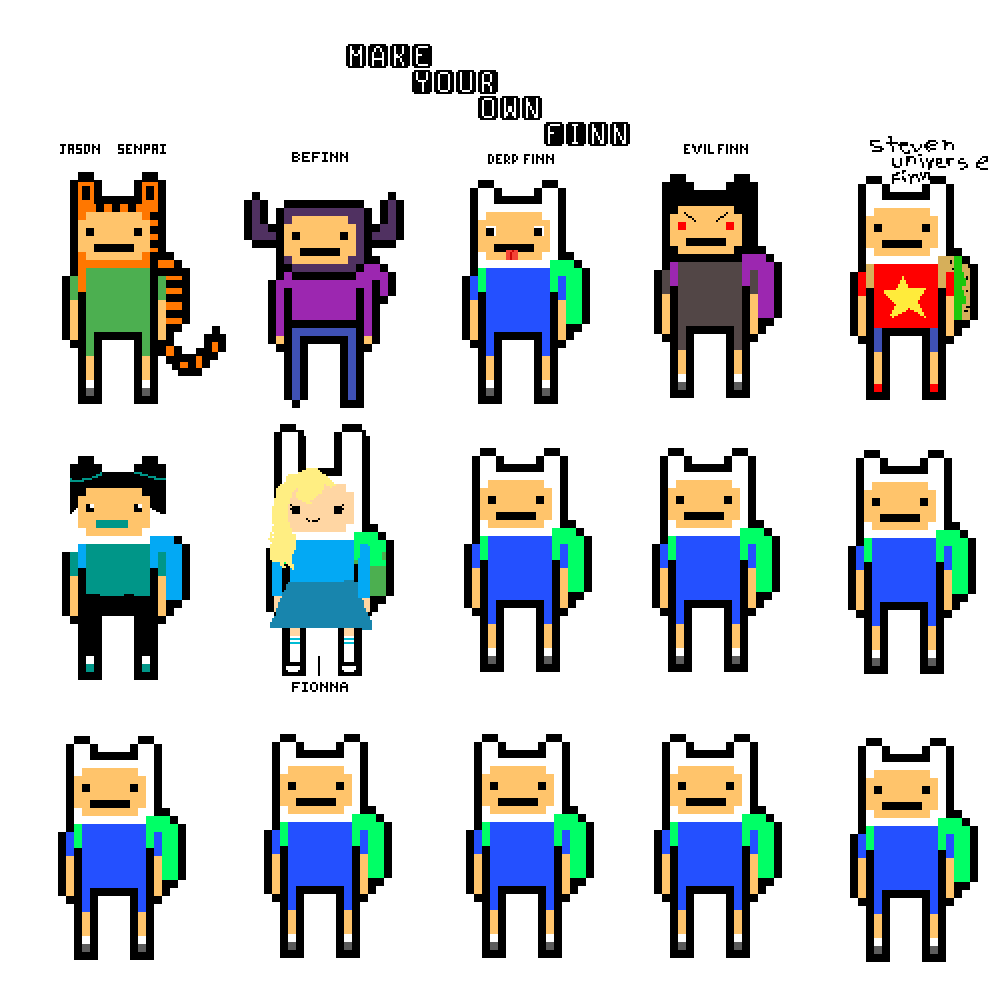 Editing Finn - Adventure Time Collab - Free online pixel art drawing ...
