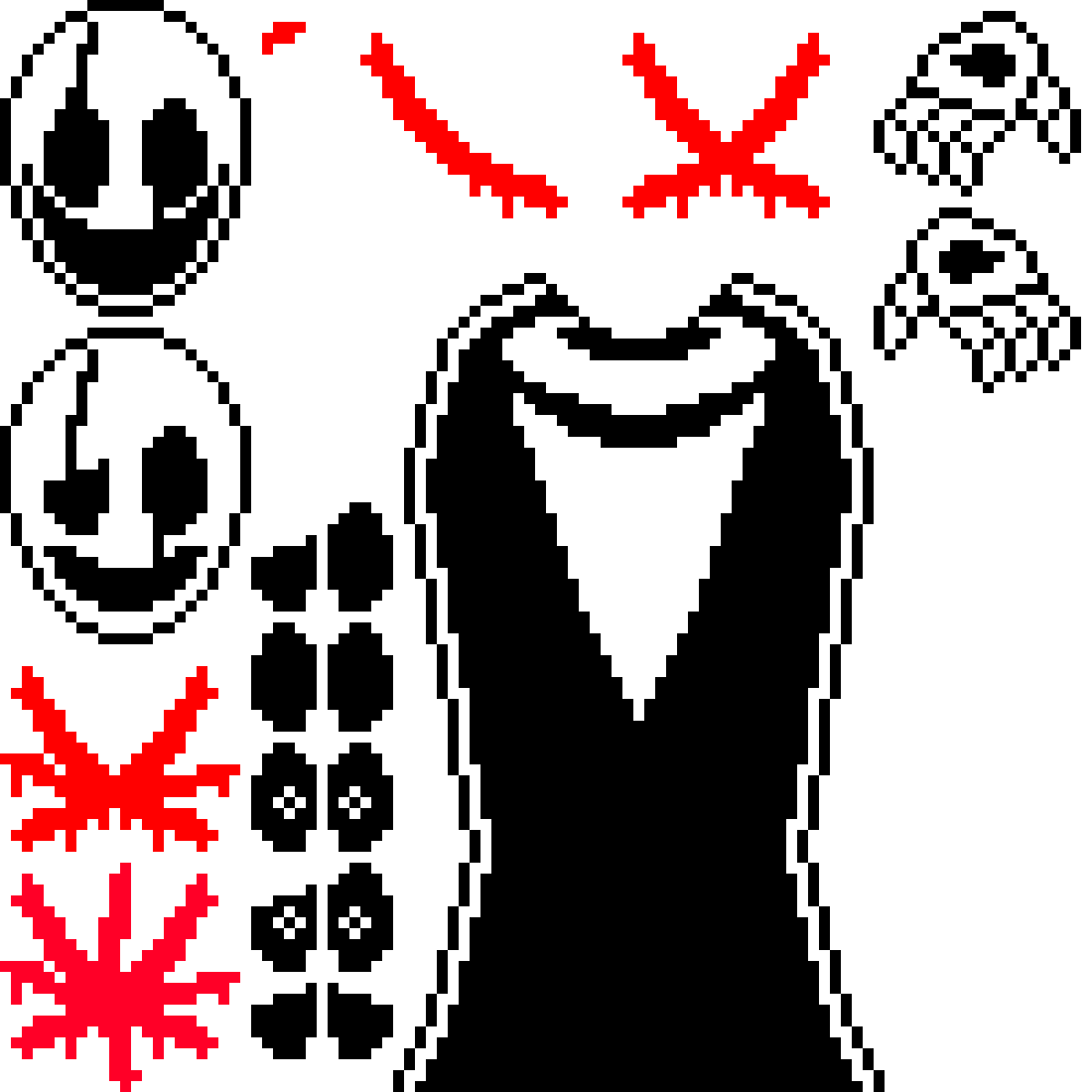 Pixilart - Gaster Sprite Sheet by Member-Sans