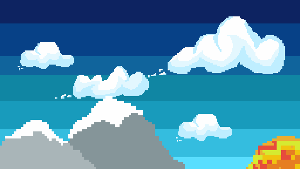 Editing Sunny mountain morning - Free online pixel art drawing tool ...