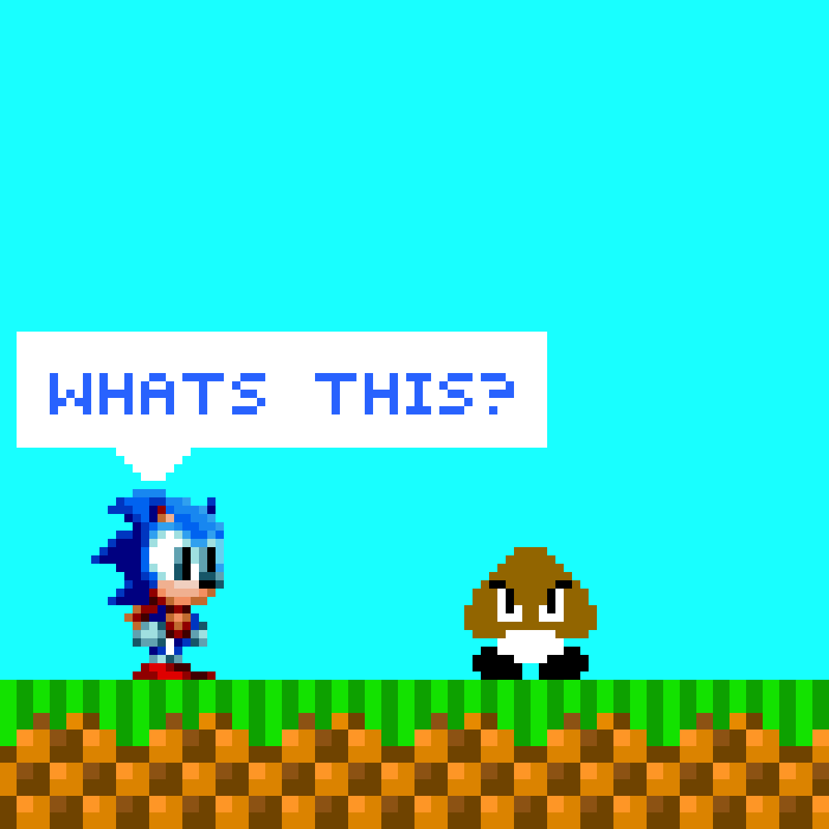 Pixilart - sonic finds a goomba by OGstarwalker