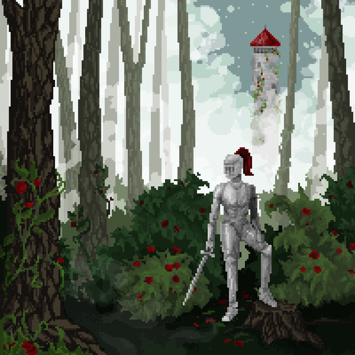 Pixilart - Knight and Roses by Charly-Fox