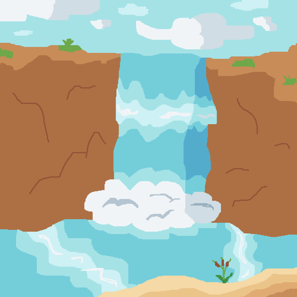 Pixilart - Waterfall by WolfyLoveZARTZ