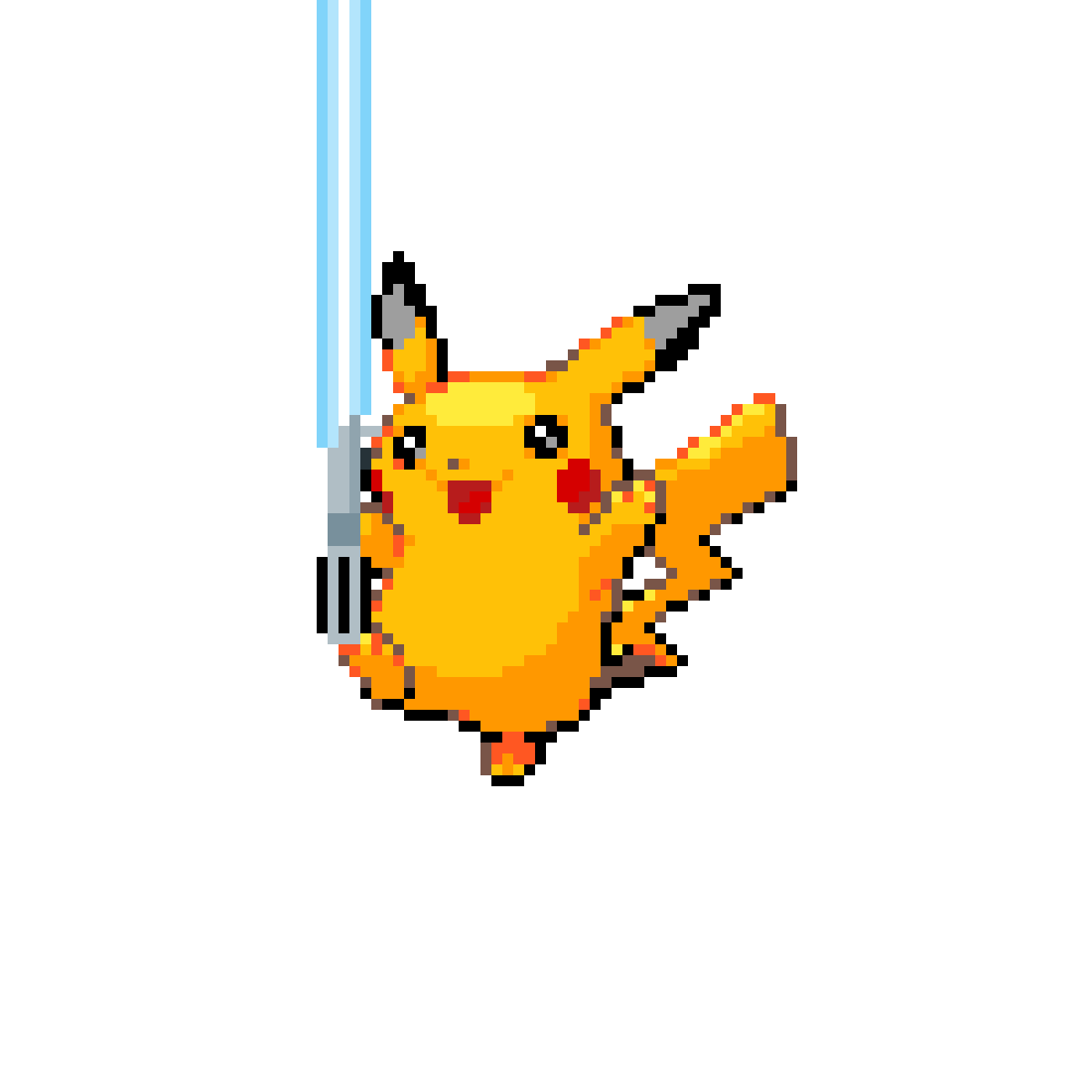Pixilart - Pikachu with a lightsaber by HarryPotterFan9