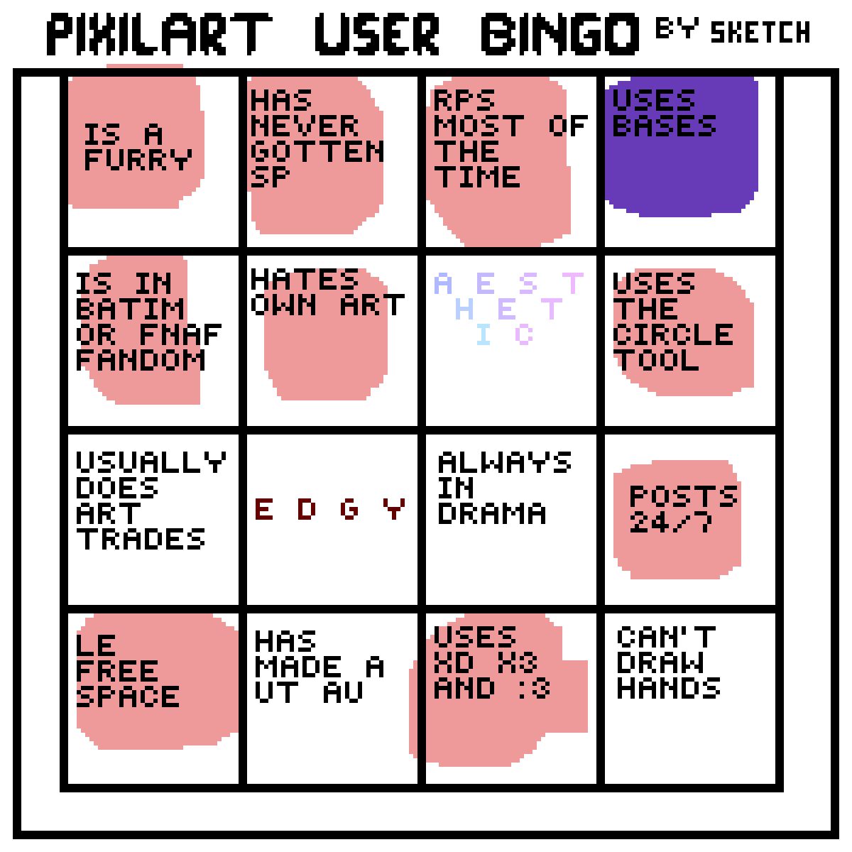 Editing Bingo - Free online pixel art drawing tool - Pixilart