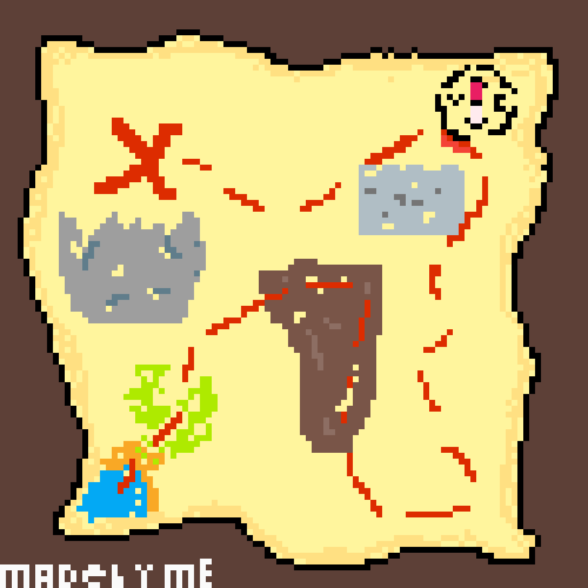 Pixilart - piratey map by noobo